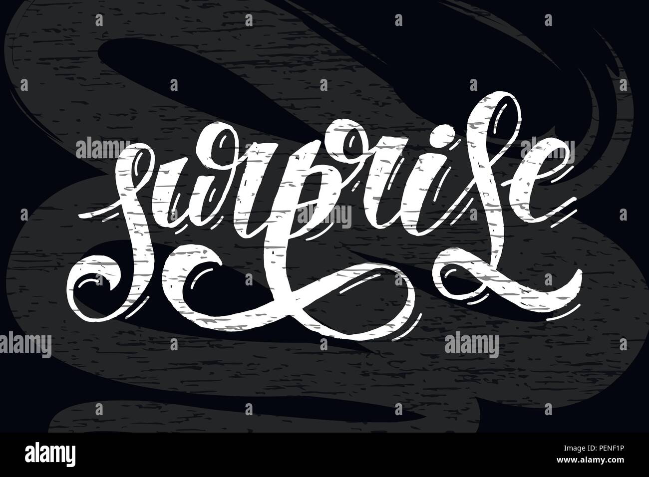 Surprise lettering Calligraphy Brush Text Holiday Vector Sticker ...