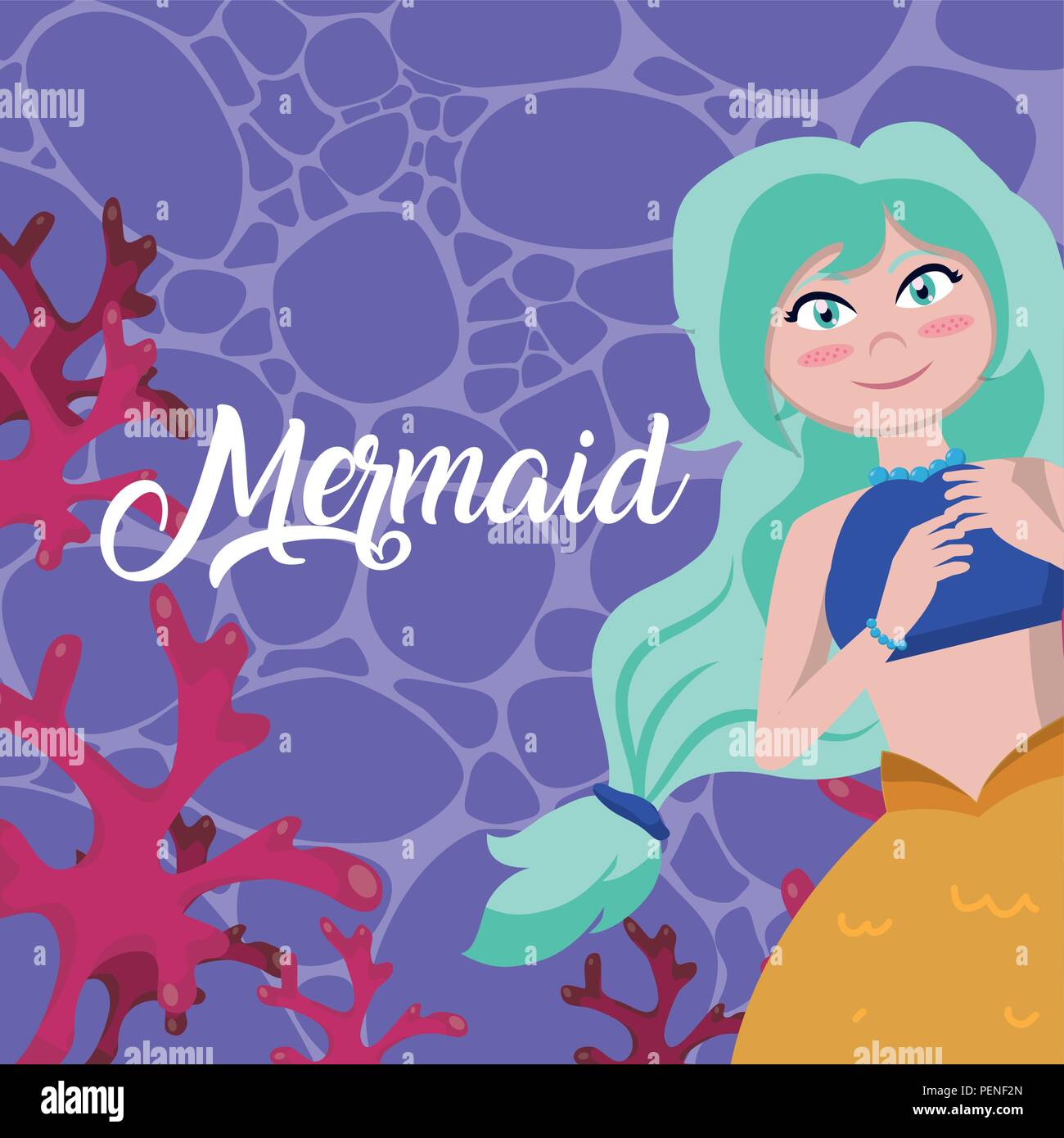 Beautiful mermaid cartoons Stock Vector Image & Art - Alamy