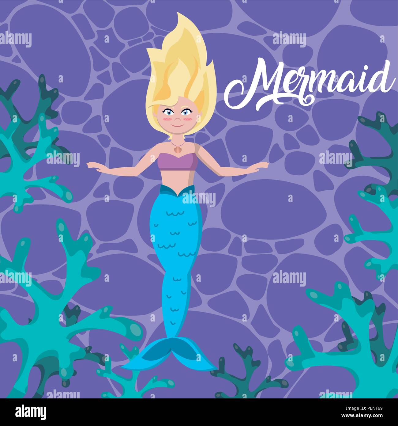 Beautiful mermaid cartoons Stock Vector Image & Art - Alamy