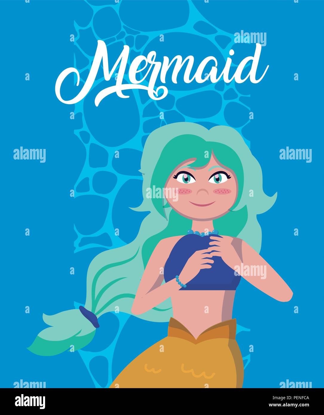 Beautiful mermaid cartoons Stock Vector Image & Art - Alamy