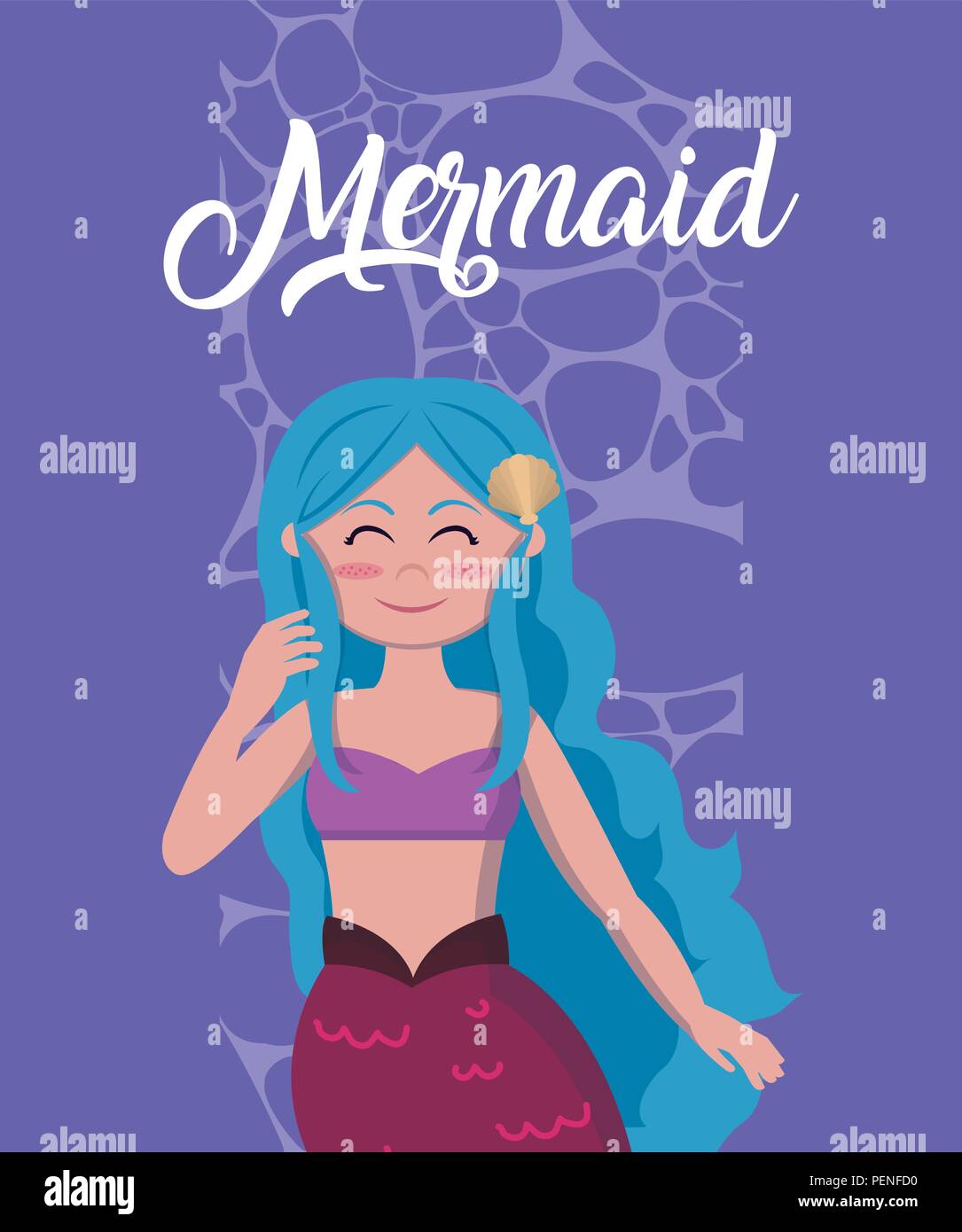 Beautiful mermaid cartoons Stock Vector Image & Art - Alamy