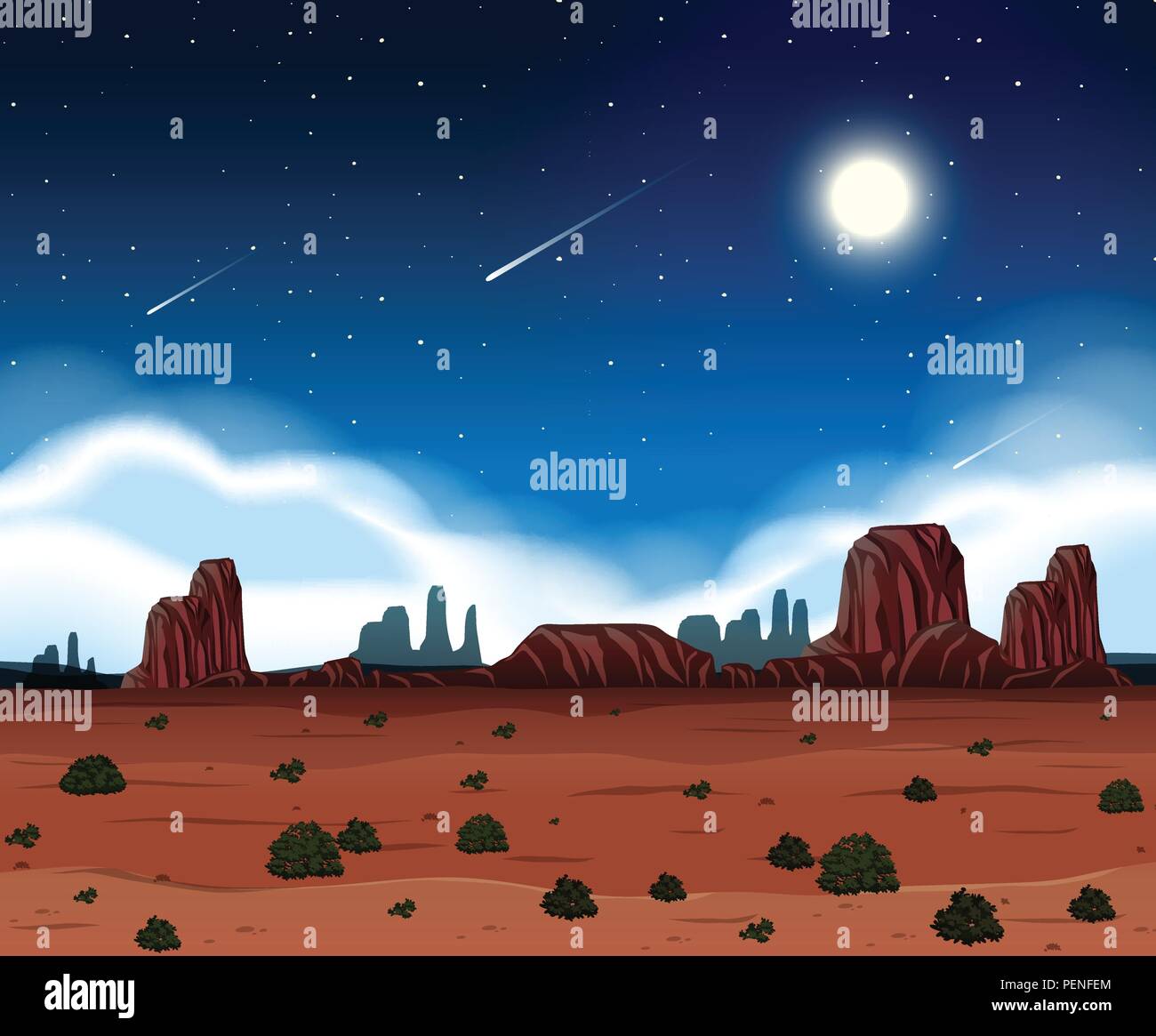 A night at desert illustration Stock Vector Image & Art - Alamy