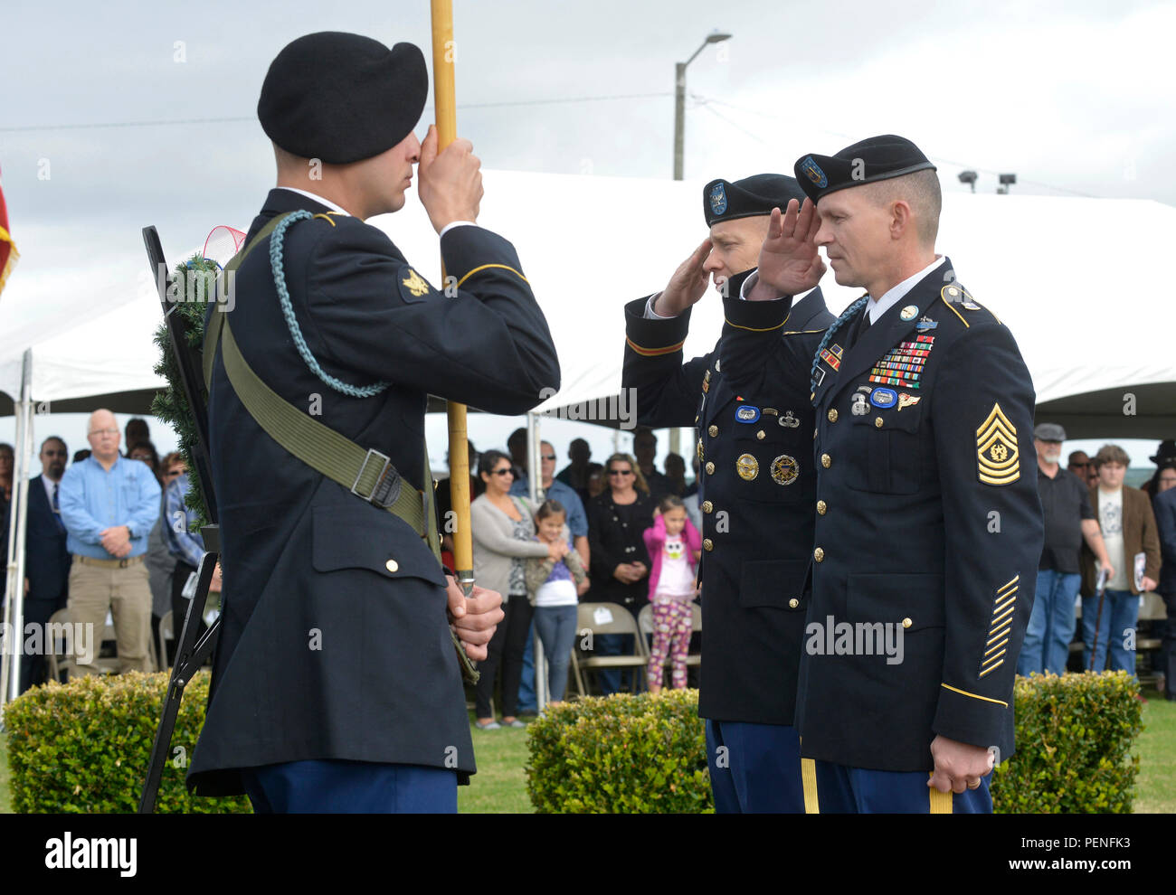 U.S. Army Col. Brett Sylvia, center, the commander of the 2nd Brigade ...