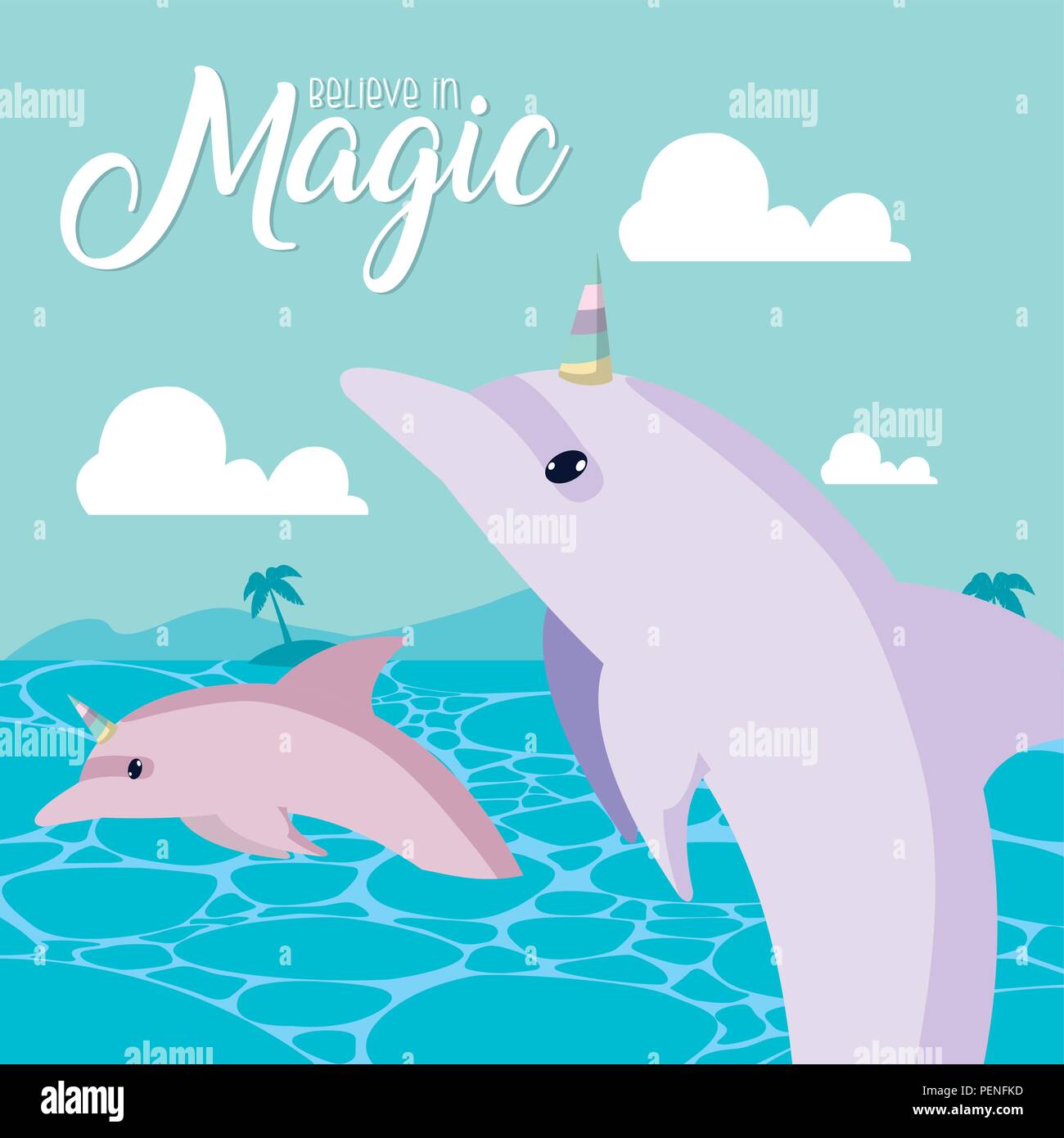 Dolphin magic Stock Vector Images - Alamy