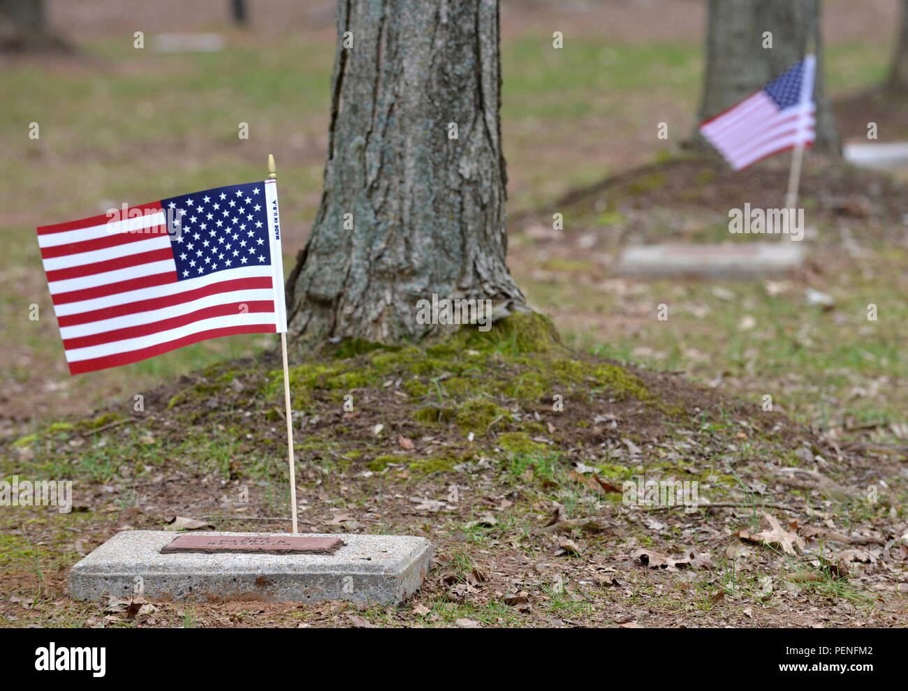 American flags wave proudly over the memorial markers at the Gander ...