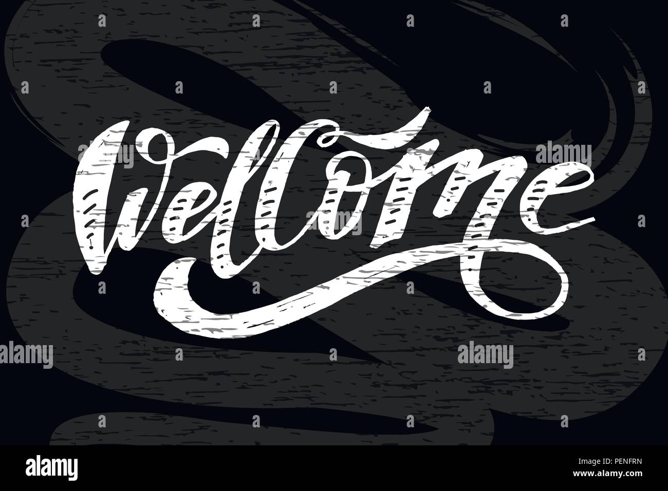 Welcome lettering Calligraphy Brush Text Holiday Vector Sticker ...
