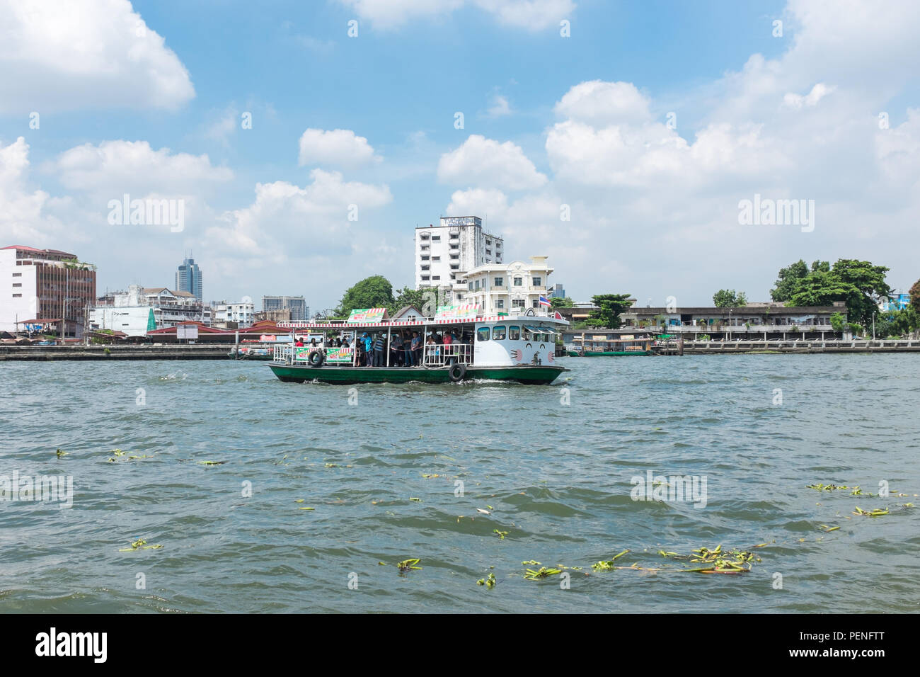 Passenger ferry on the Chao Phraya River in Bangkok, Thailand Stock ...