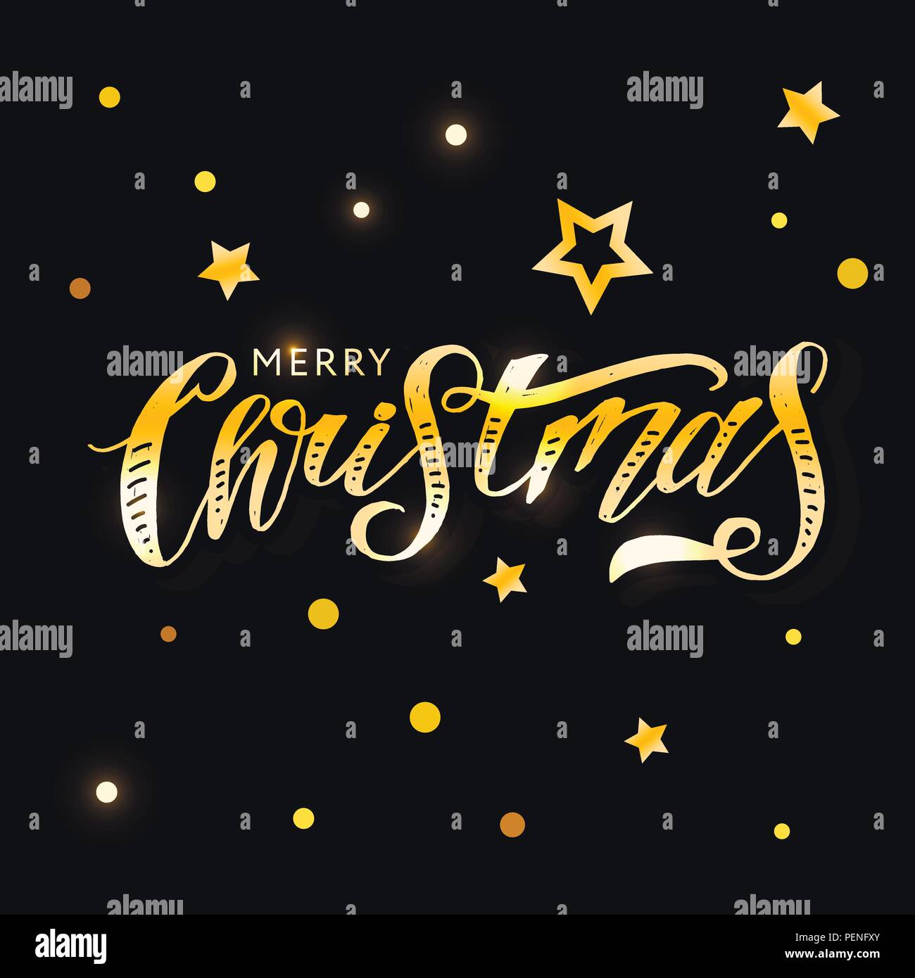 Christmas lettering Calligraphy Brush Text Holiday Vector Sticker Stock ...