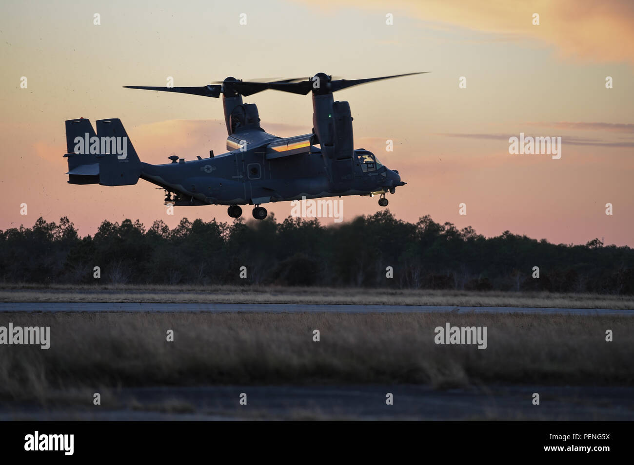 A CV-22 Osprey with the 8th Special Operations Squadron lands to ...