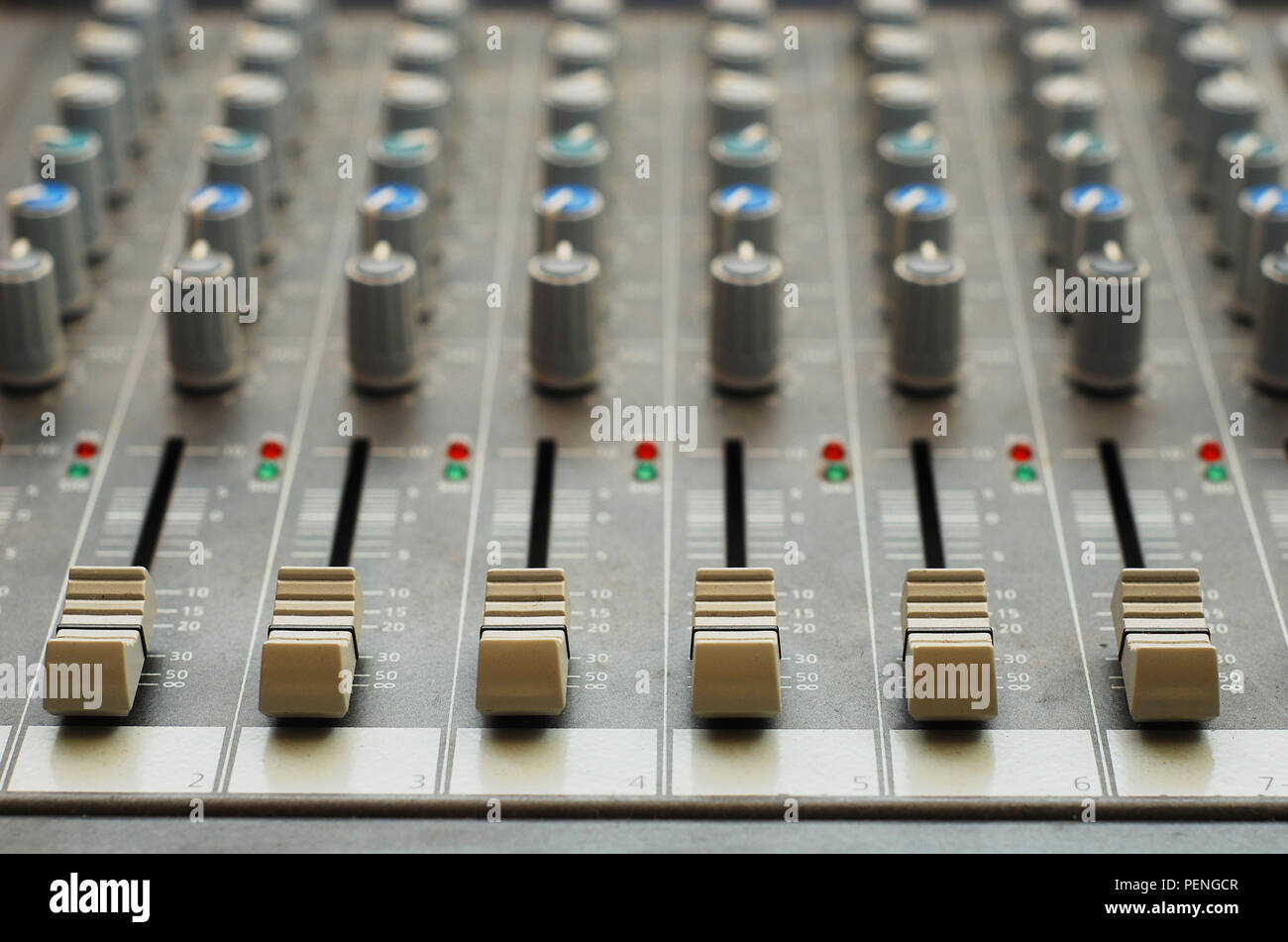 audio mixer detail. studio shot Stock Photo - Alamy