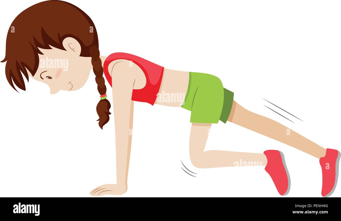 Girl doing leg exercise illustration Stock Vector Image & Art - Alamy