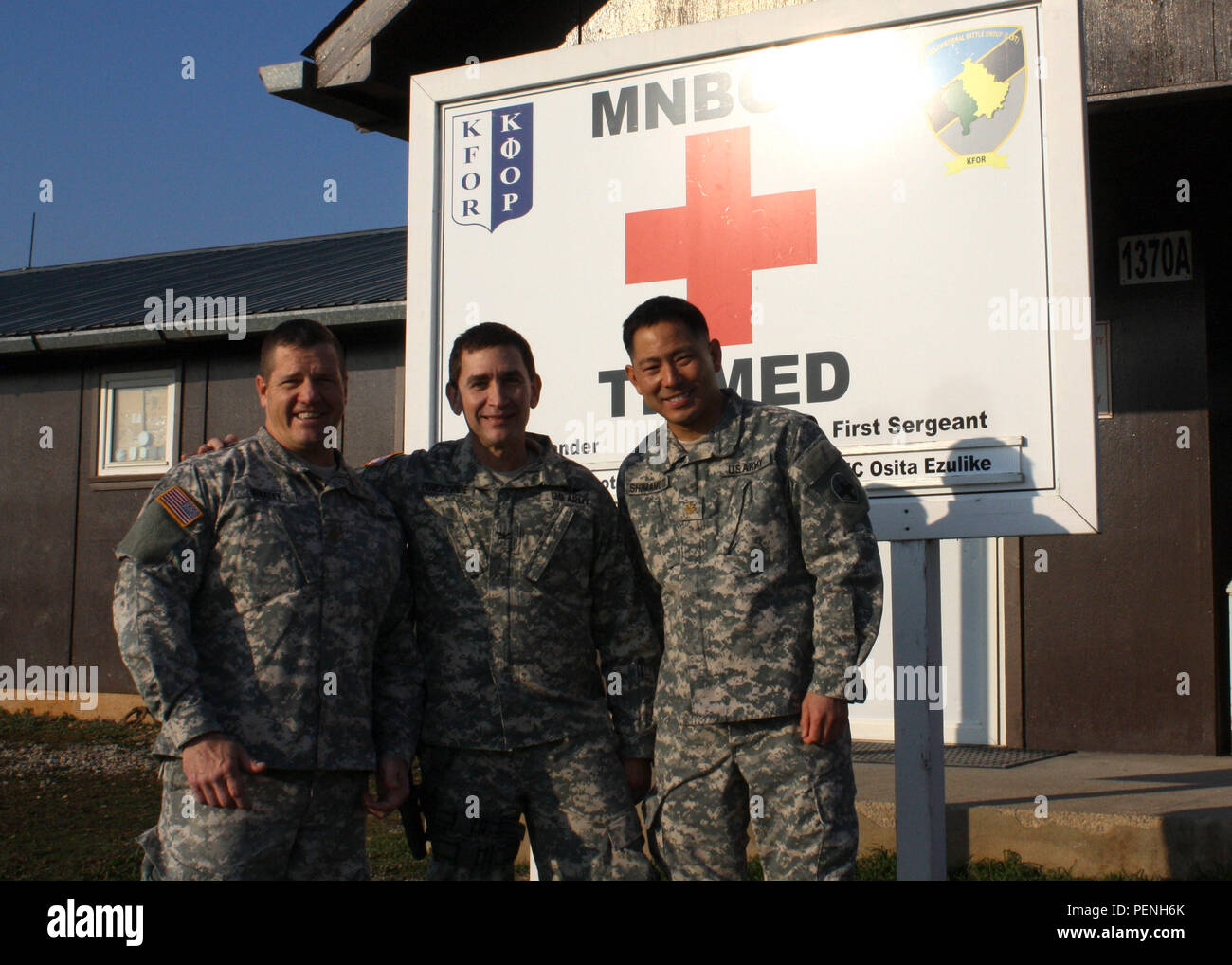 U.S. Army Maj. David Whaley, Col. Edward Perez-Conde, and Maj. Kirk ...