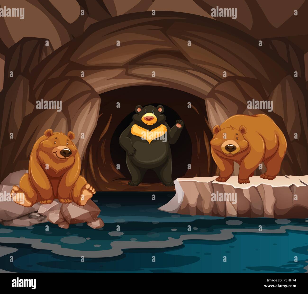 Black bears cave Stock Vector Images - Alamy
