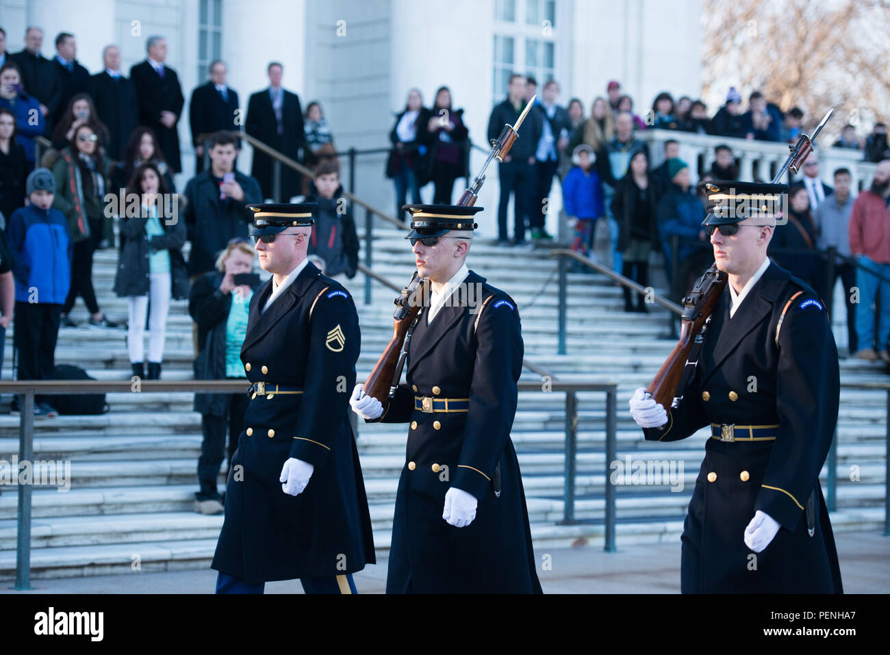 Tomb Sentinels, 3d U.S. Infantry Regiment (The Old Guard), take part in ...