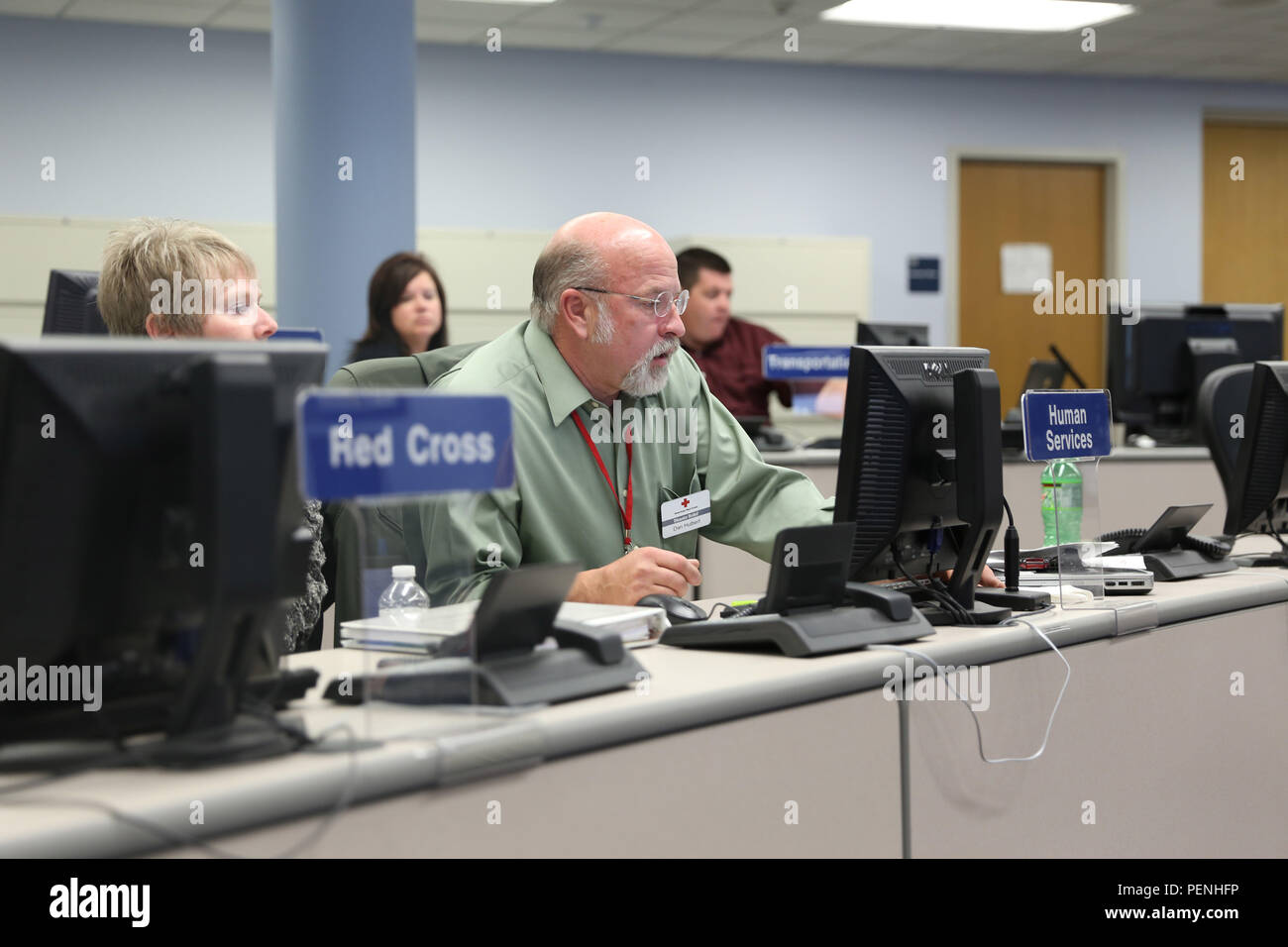 Dan Hulbert, a volunteer with the American Red Cross, delivers a ...