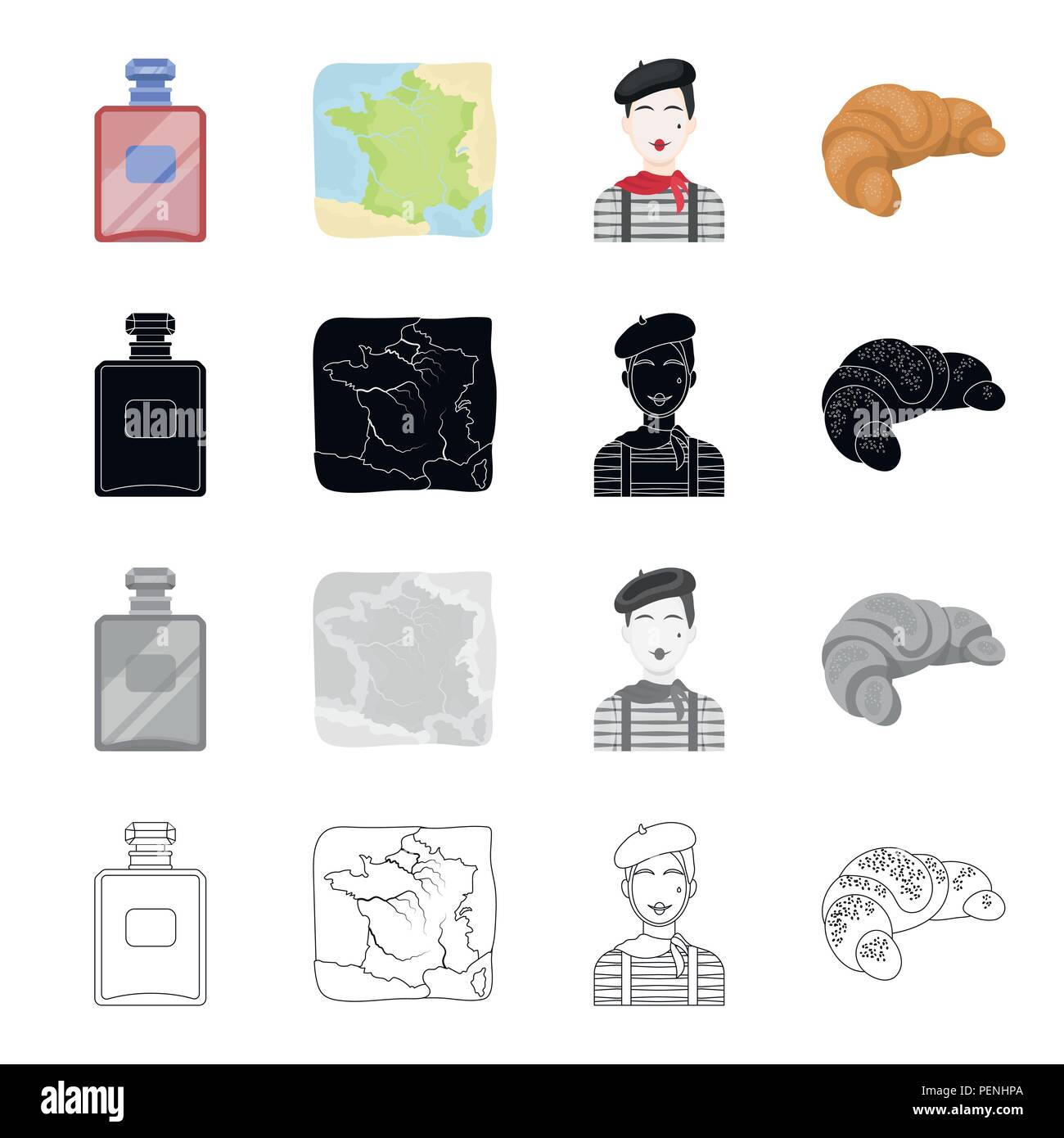 French perfume, the territory on the map, the image of the Frenchman ...