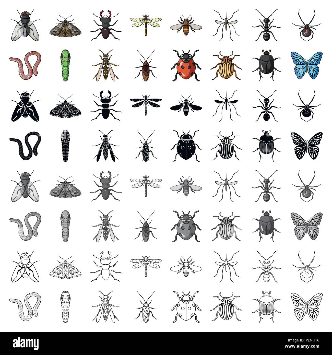ant,art,bee,beetle,butterfky,cartoon,caterpillar,cockroach,collection ...
