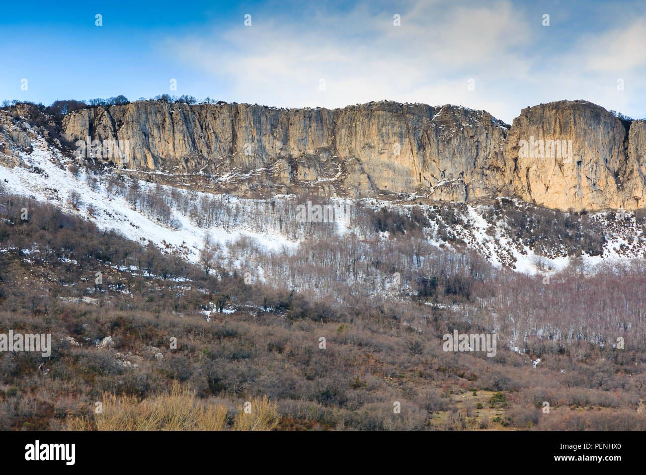 Mountain range in winter Stock Photo - Alamy