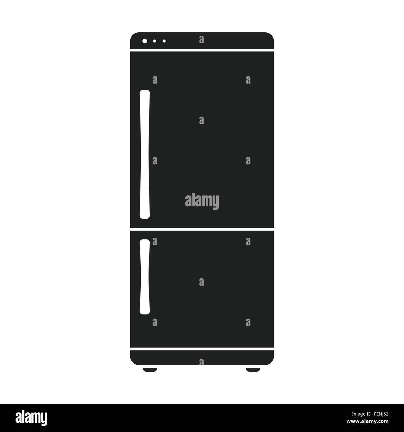 Refrigerator icon in black style isolated on white background ...