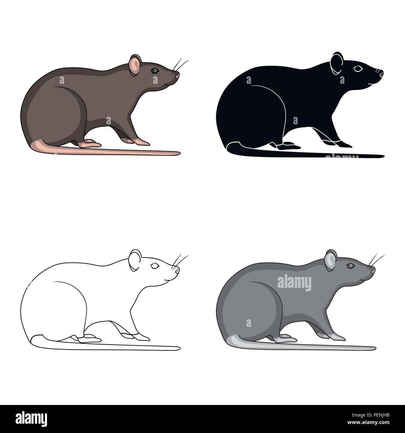 Rodent rat single icon in cartoon,black,outline,monochrome style for ...