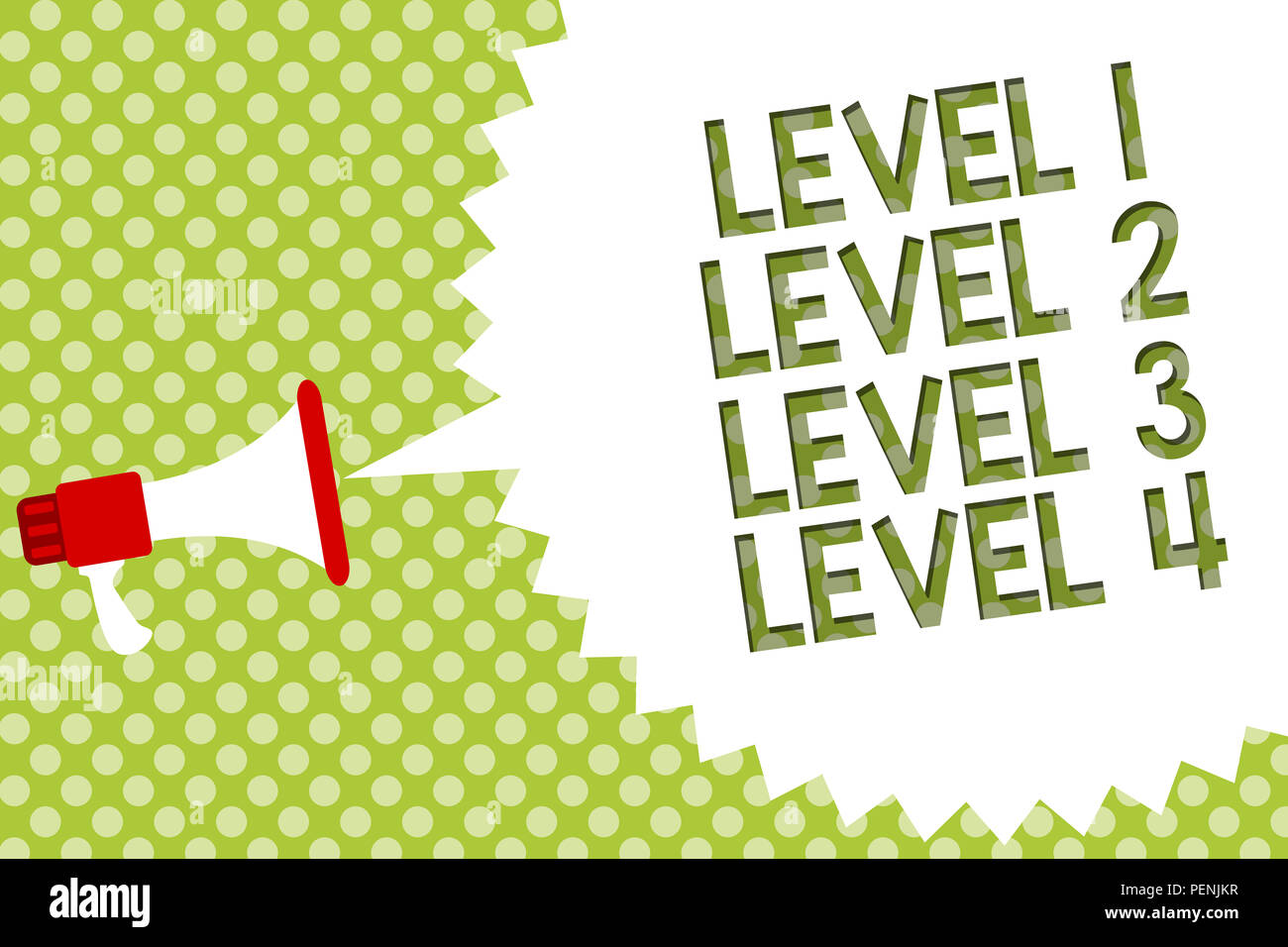 Word writing text Level 1 Level 2 Level 3 Level 4. Business concept for ...