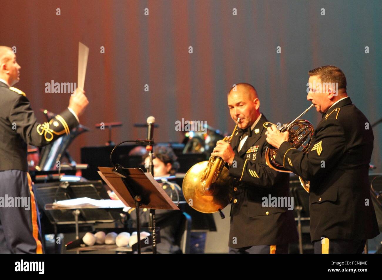Staff Sgt. Aaron Johnson (left) and Sgt. Anthony Licata Jr. jam ...