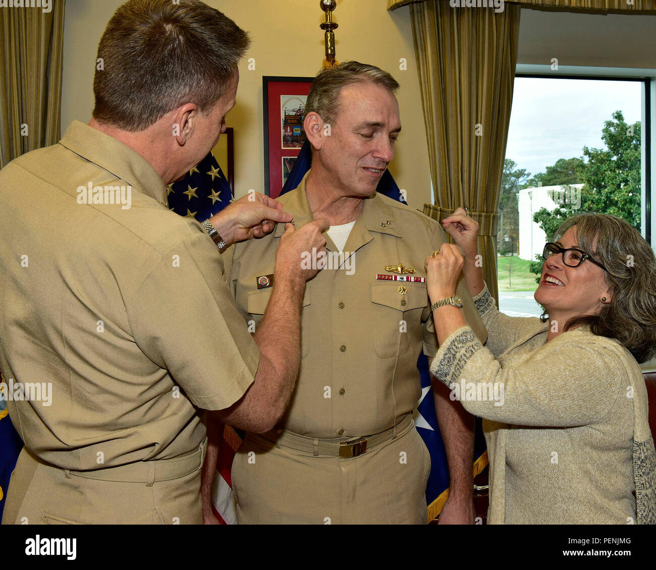 Commander of U.S. Fleet Forces Command Adm. Phil Davidson, left, and ...