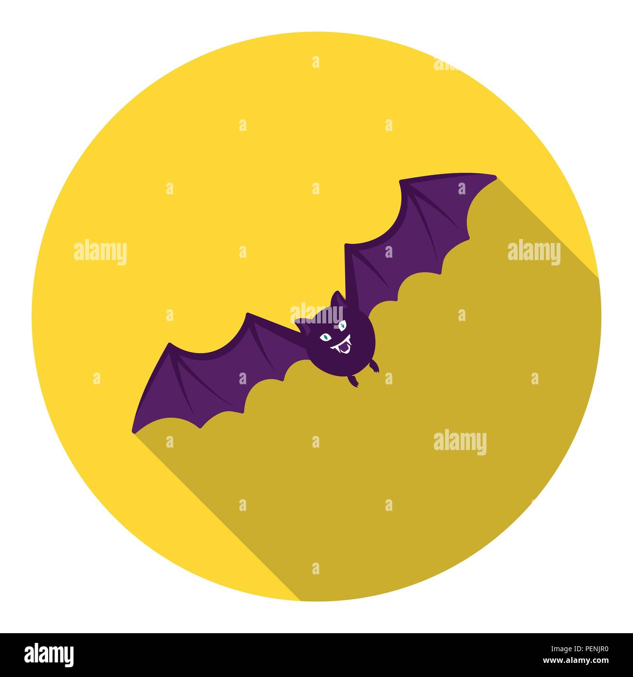 Bat icon in flat style isolated on white background. Black and white ...