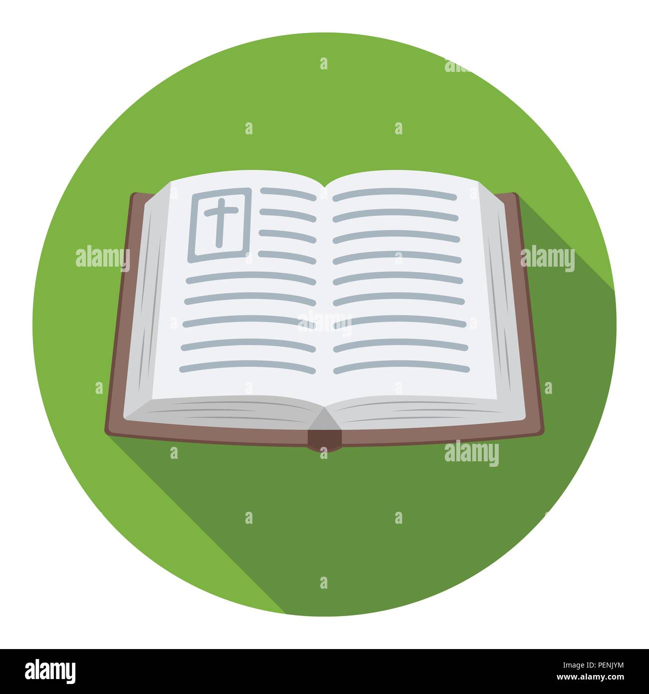 Bible icon in flat style isolated on white background. Religion symbol ...