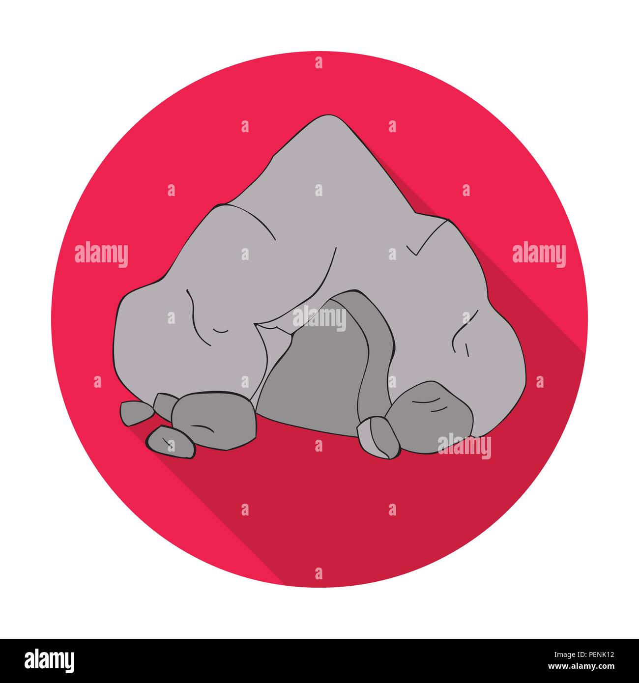 Cave icon in flat style isolated on white background. Stone age symbol ...