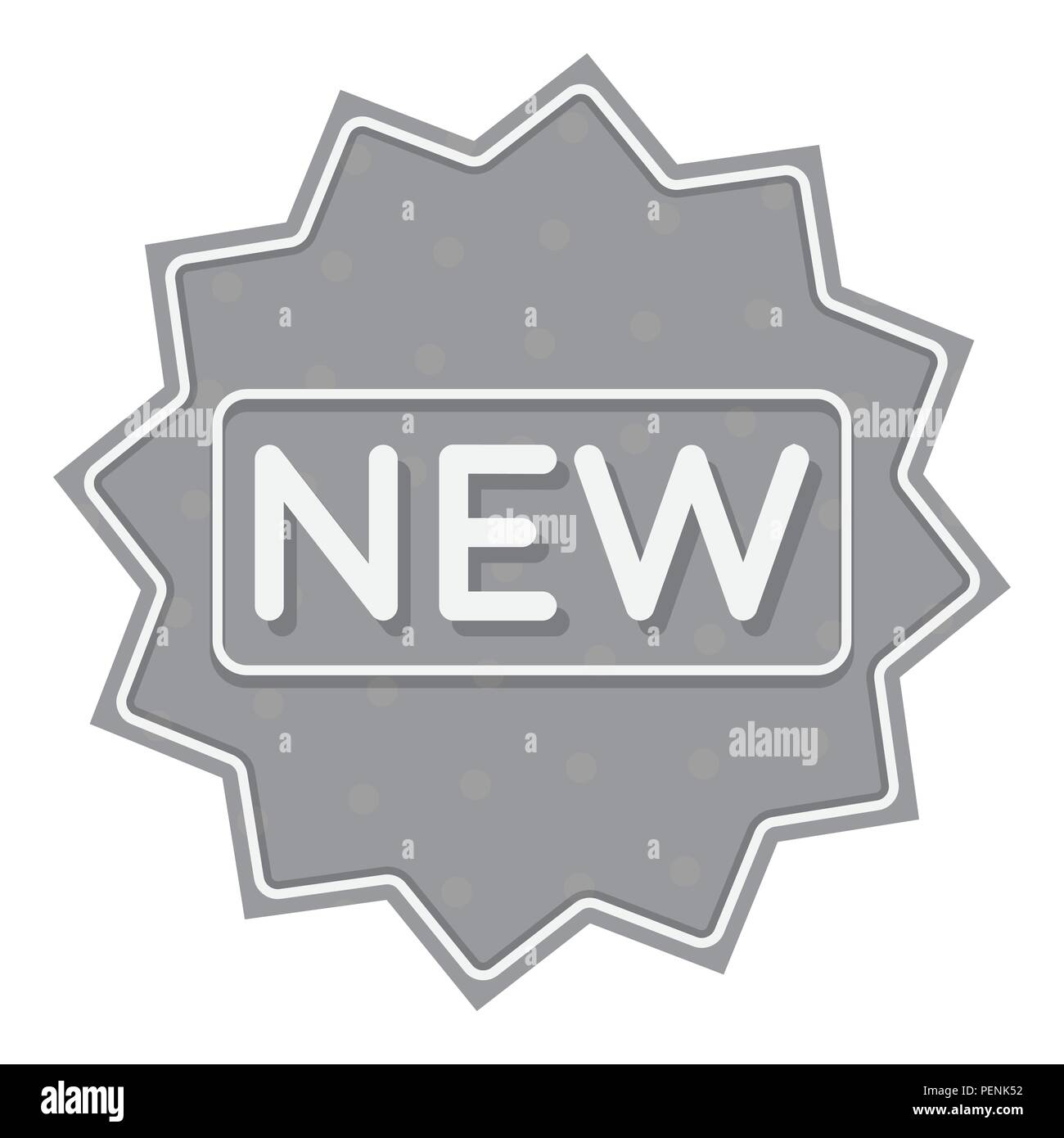 New icon in monochrome style isolated on white background. Label symbol ...