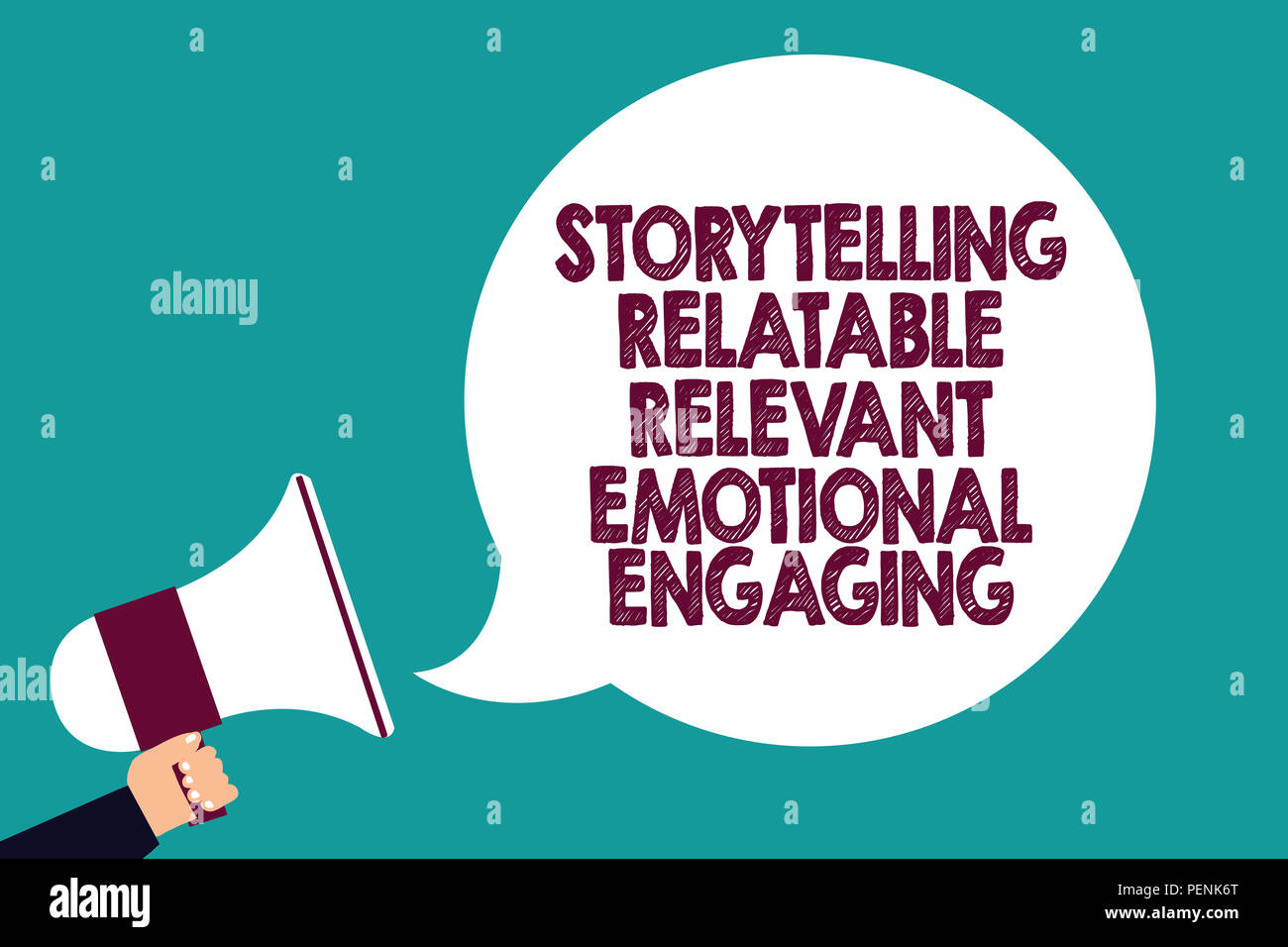 Text sign showing Storytelling Relatable Relevant Emotional Engaging ...