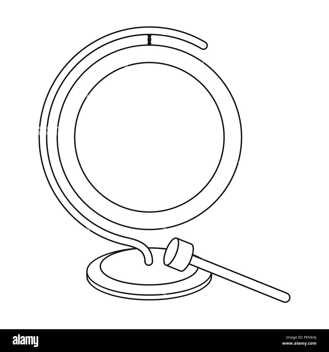 Boxing gong icon in outline style isolated on white background. Boxing ...