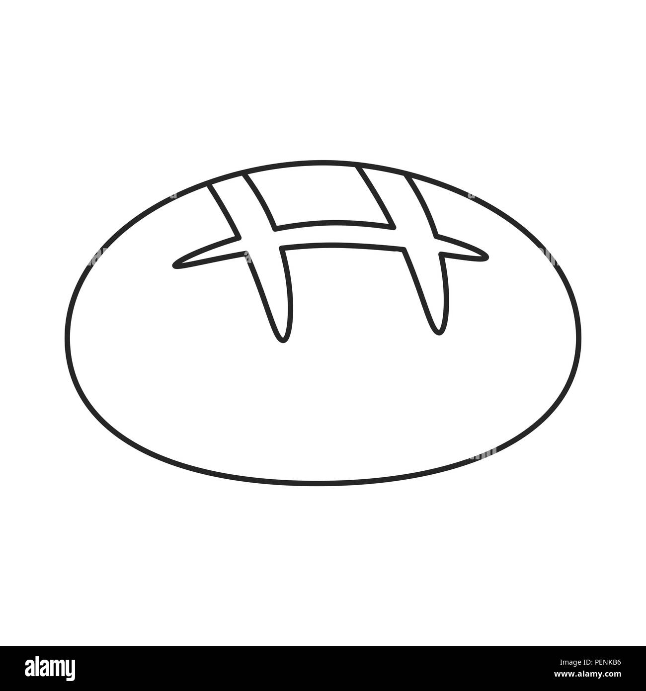 Bread icon in outline style isolated on white background. Bread symbol ...