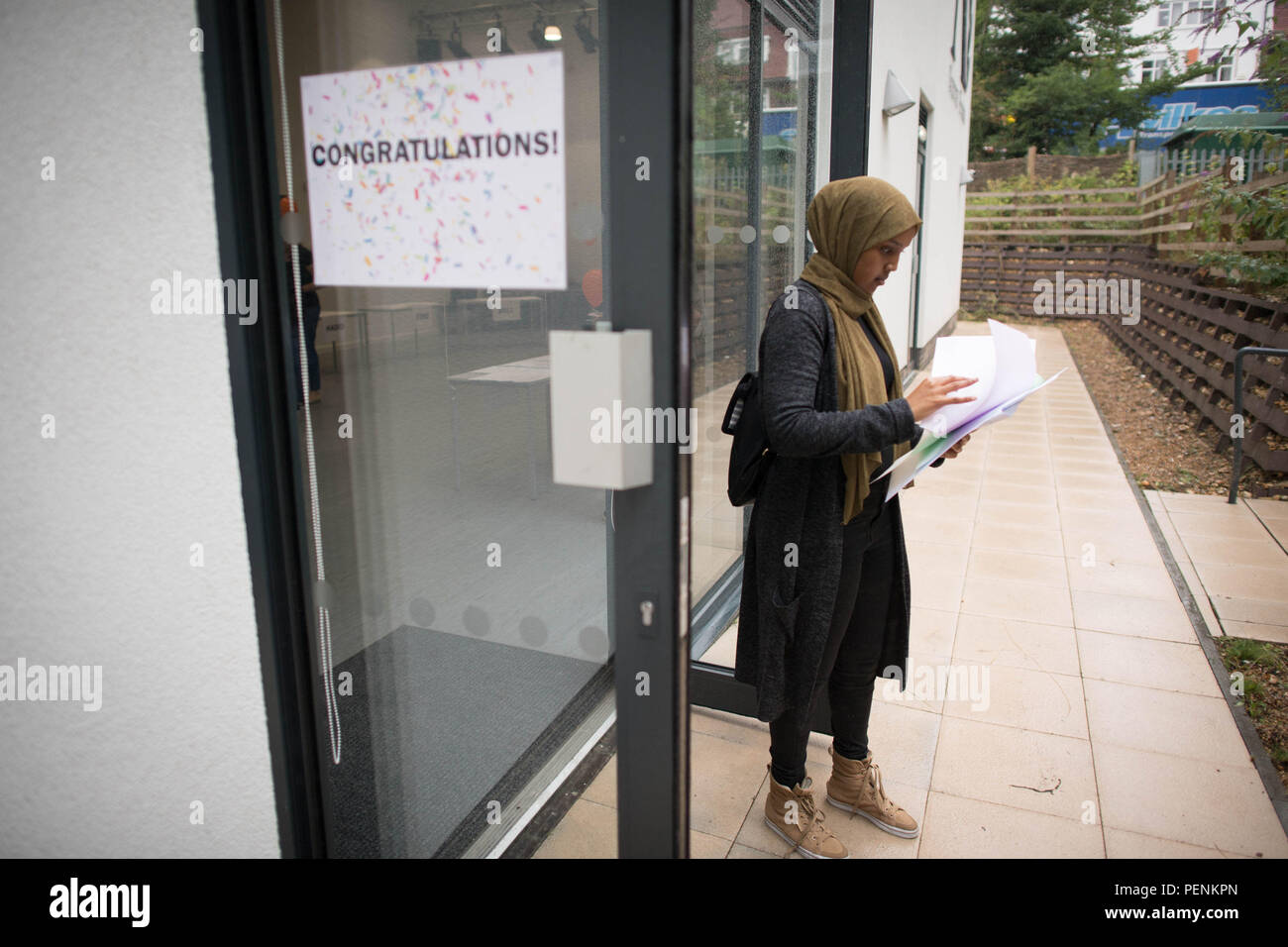 Students celebrate their level results at ark academy in wembley hi-res ...