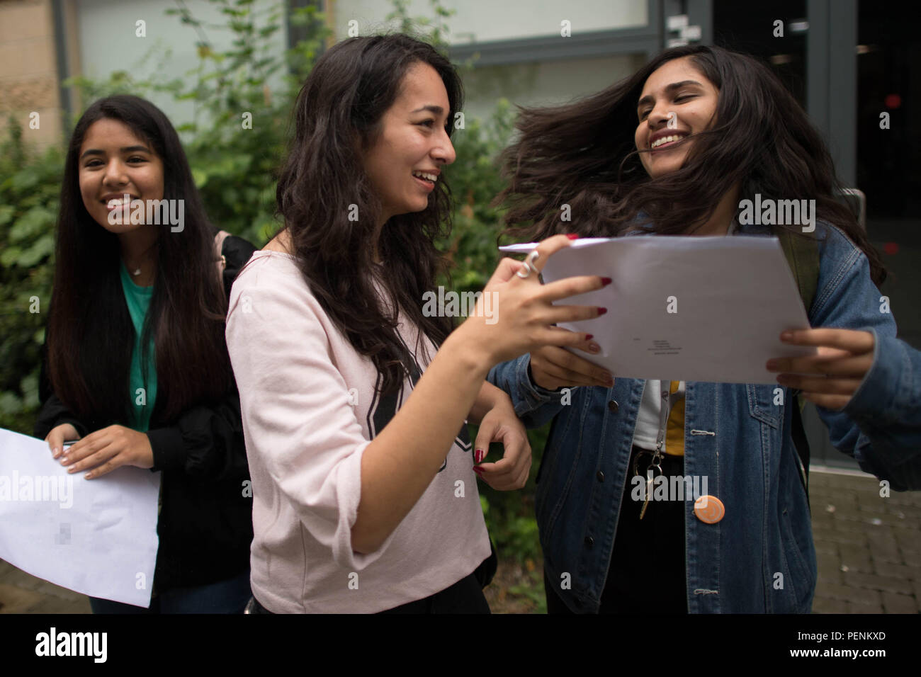 Students celebrate their level results at ark academy in wembley hi-res ...