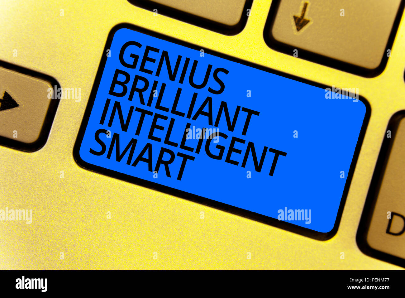 Handwriting text writing Genius Brilliant Intelligent Smart. Concept ...