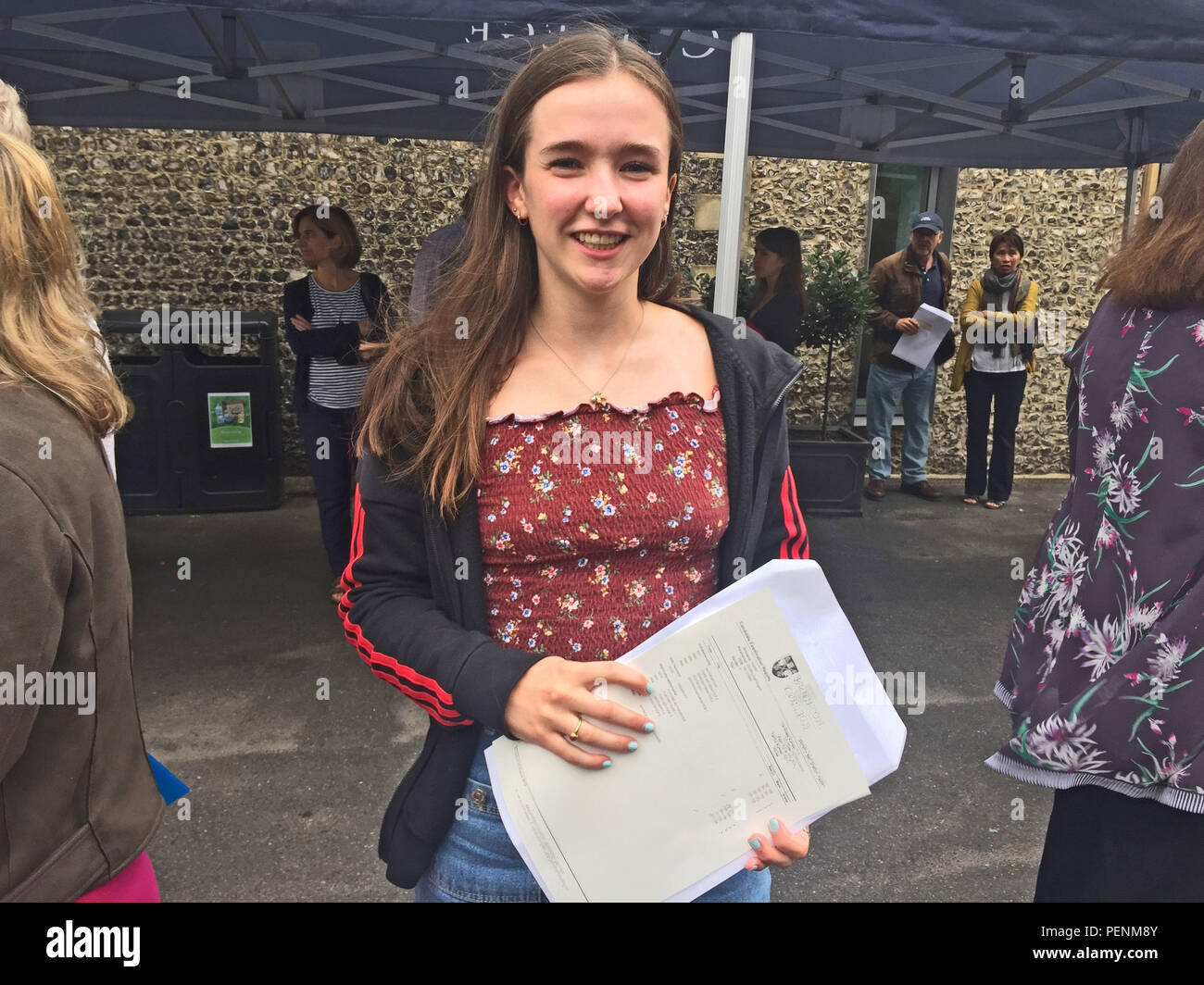 Opera singer Nell Parry with her results at Brighton College in East ...