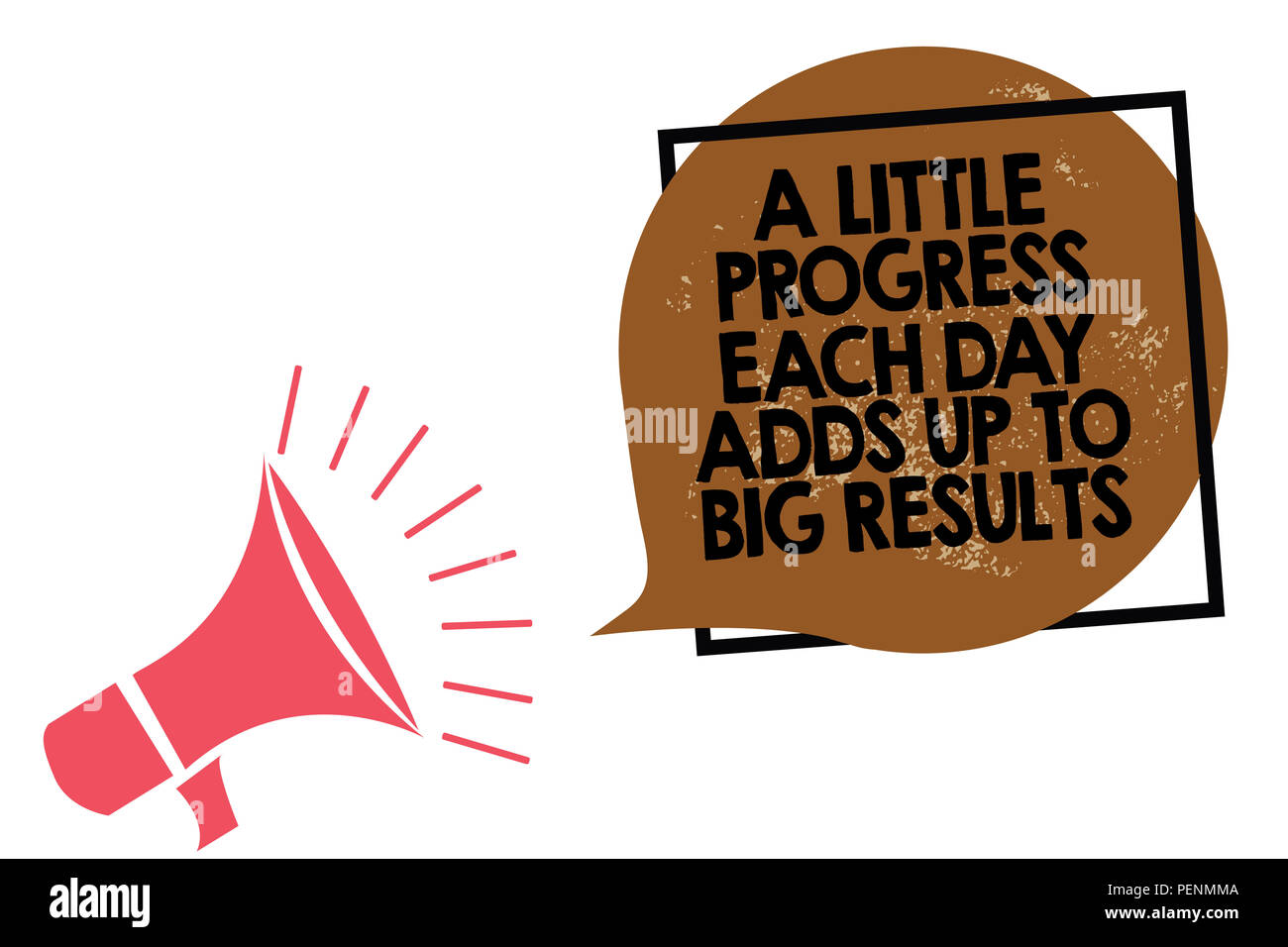 Handwriting text writing A Little Progress Each Day Adds Up To Big Results. Concept meaning Step ...