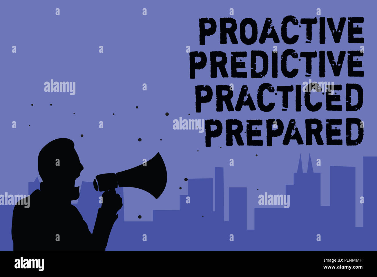 Text sign showing Proactive Predictive Practiced Prepared. Conceptual ...