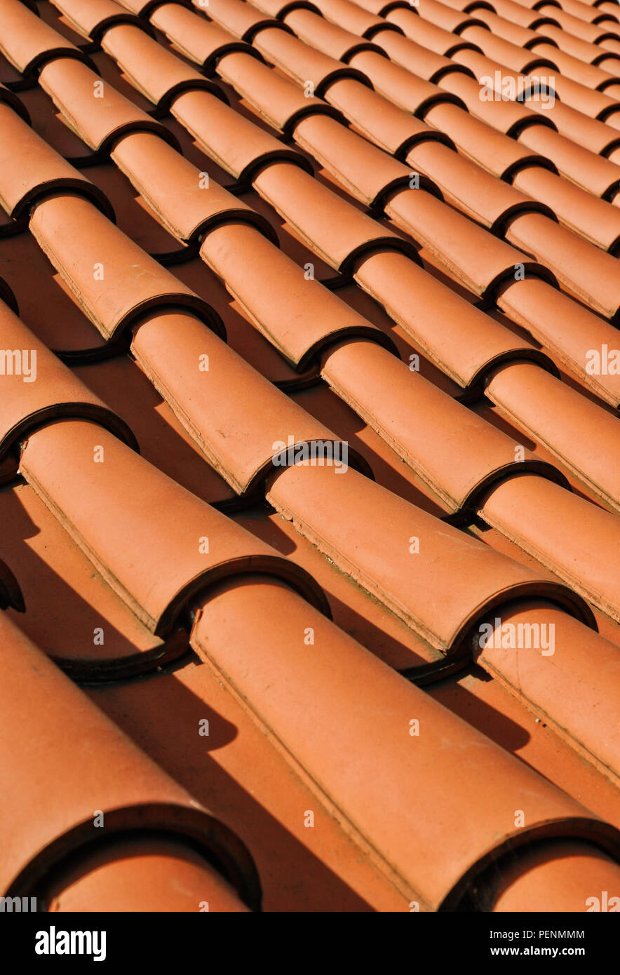 red pantiles on roof of chateau Stock Photo - Alamy