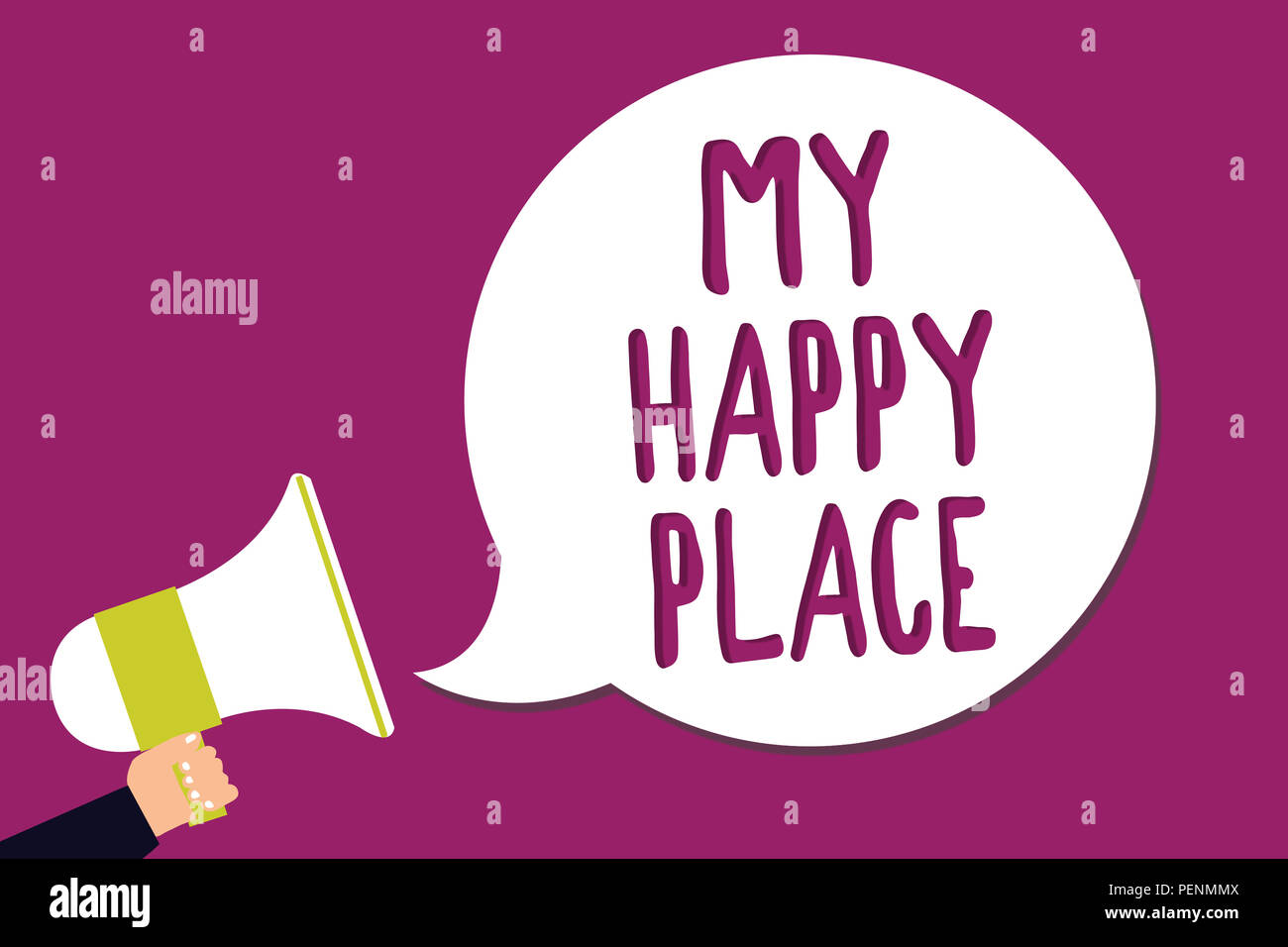 Word writing text My Happy Place. Business concept for Space where you ...