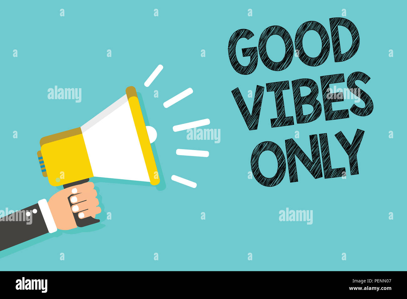 Writing note showing Good Vibes Only. Business photo showcasing Just ...