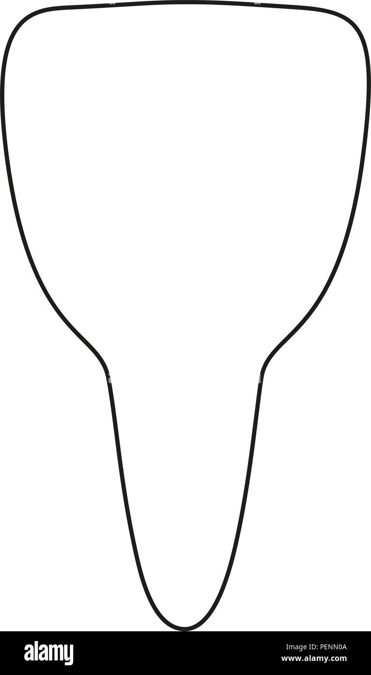 Line art black and white healthy front tooth Stock Vector Image & Art ...