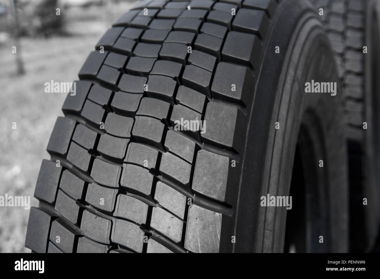 Protector of automobile tires. A number of automobile tires. Close up ...