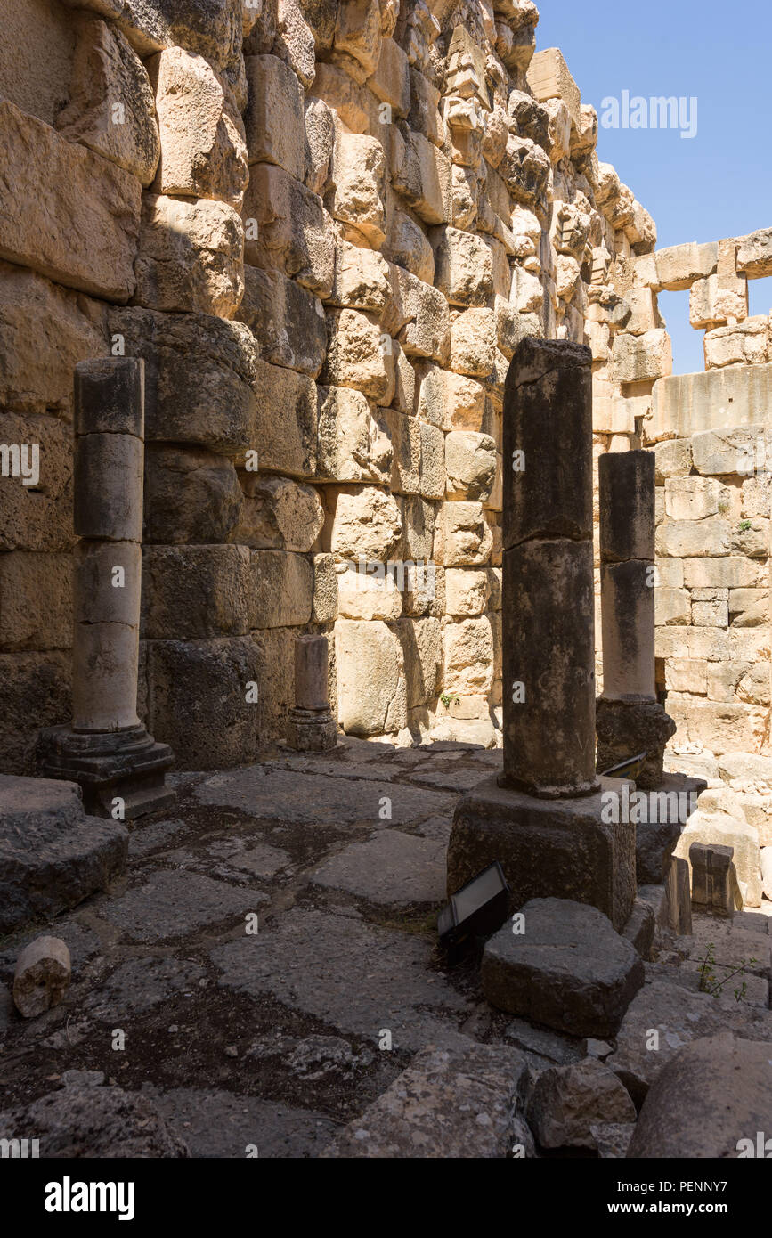 The Lower Roman temple of Niha, a landmark in the Bekaa Valley, Lebanon ...
