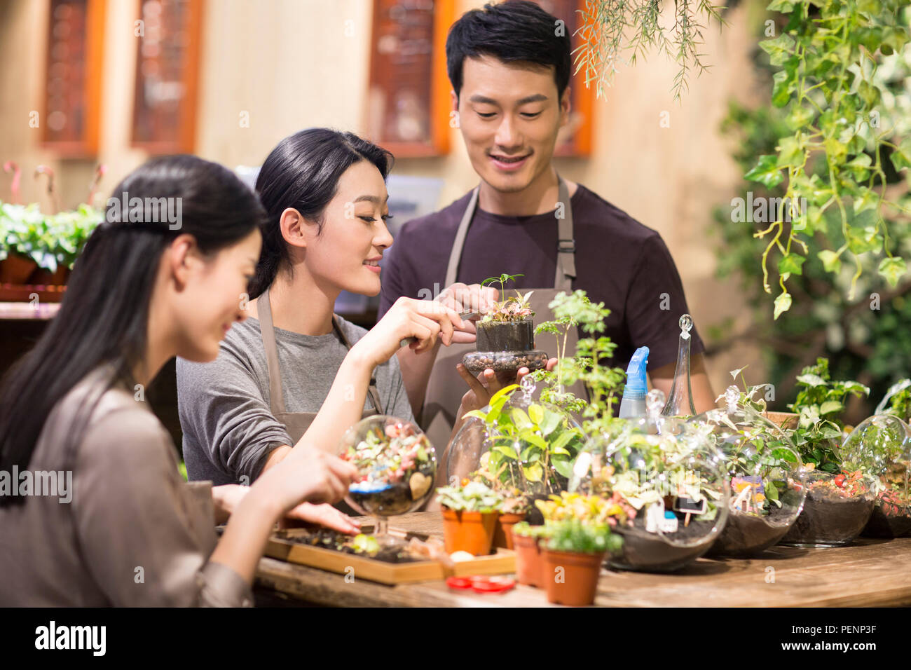 Plant care learning young hi-res stock photography and images - Alamy