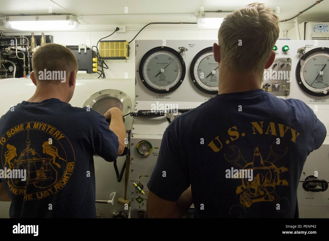 Standard navy double lock recompression chamber system hi-res stock ...