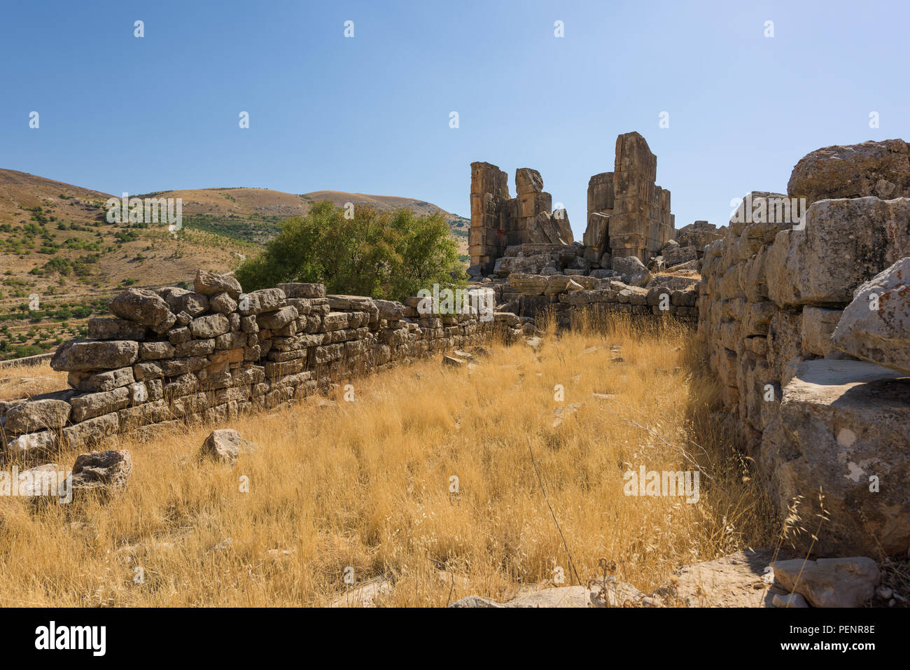 Ruins of Niha Upper roman temple, in the Bekaa Valley and Mount Lebanon ...