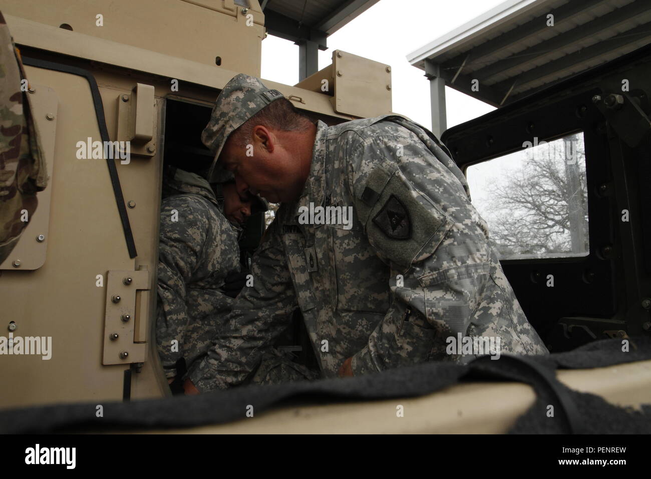 U.S. Army Master Sgt. John McCall of the 91st Training Division ...